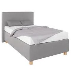 Boxspringbett, grau (strukturstoff grau), Liegefl&auml;che B/L: 120cm x 200cm, H2, Bonnell-Federkernmatratze, Westfalia Schlafkomfort, Komplettbetten, Boxspringbett, mit Zierkissen