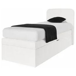 Boxspringbett, wei&szlig;, B:105cm L:212cm, Box und Kopfteil: Microvelours (100% Polyester) oder Kunstleder (Polyurethan);Bezug der Obermatratze: 100% Polyester, Westfalia Schlafkomfort, Komplettbetten, Boxspringbett, wahlweise mit Bettkasten