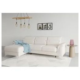 Sit & More Ecksofa SIT & MORE "Sinatra L-Form", beige (creme), B:258cm H:85cm T:170cm, 100% Polyester, Sofas, Ecksofa, mit Recamiere, optinal mit Kopfteilverstellung und Armteilfunktion