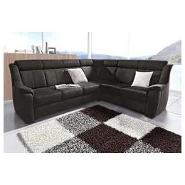 Sit & More Ecksofa SIT & MORE "Basel L-Form", schwarz, B:261cm H:98cm T:211cm, Altara Nubuck, Luxus-Microfaser (100% Polyester;PRIMABELLE-Microfaser, Luxus-Microfaser (100% Polyester;SOFTLUX-Kunstleder;NaturLEDER (echtes Rindsleder), Sofas, Ecksofa, wahlweise mit Relaxfunktion
