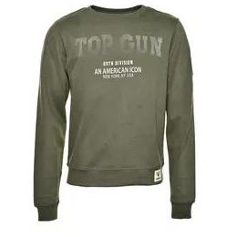 Sweater Top Gun "TG20213007", Herren, Gr. 52L, gr&uuml;n (oliv), Obermaterial: 100% Baumwolle ; 100% Baumwolle, Sweatshirts Sweater