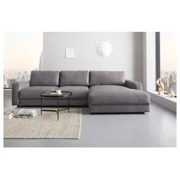Ecksofa Home Affaire "Bloomfield, elegant, viel Platz, Mega Couch, Breite 303cm, L-Form", grau, B:303cm H:84cm T:176cm, 100% Polyester, Sofas, Ecksofa, extra tiefe Sitzfl&auml;che, wahlweise mit Sitztiefenverstellung