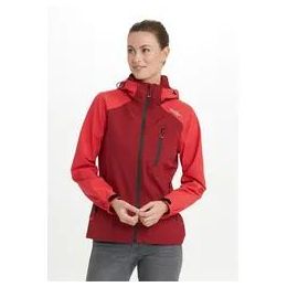 Outdoorjacke WEATHER REPORT "CAMELIA W-PRO15000", Damen, Gr. 34, rot (dunkelrot), 94% Polyester, 6% Elasthan, bedruckt, mehrfarbig, normal, ohne Ausschnitt, Jacken Outdoorjacke, mit wasserdichter Beschichtung