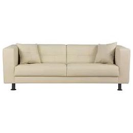 3-Sitzer Home Affaire "Bengo", beige (creme), B:202cm H:68cm T:88cm, Sofas, mit Steppung im Sitz- und R&uuml;ckenbereich, incl. Zierkissen