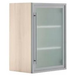 Glash&auml;ngeschrank Optifit, grau (alu, akaziefarben), B:50cm H:70,4cm T:35,2cm, Schr&auml;nke, Glash&auml;ngeschrank, Breite 50 cm
