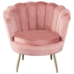 Loungesessel Salesfever "Clam - Design Cocktailsessel", rosa (rose), B:76cm H:78cm T:76cm, 100% Polyester, Sessel, Prachtvoll extravagantes Design im Muschel-Look