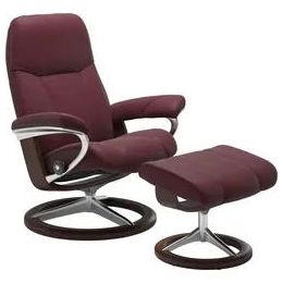 Relaxsessel stressless "Consul", rot (bordeaux batick), B:91cm H:102cm T:79cm, Leder BATICK: BATICK ist ein leicht korrigiertes, durchgef&auml;rbtes und genarbtes M&ouml;belleder, bei dem die meisten Unebenheiten und Spuren in der Regel entfernt wurden.;Leder PALOMA: PALOMA ist ein durchgef&auml;rbtes Semianilin-M&ouml;belleder mit nat&uuml;rlicher Narbung.;ROHLEDER Stoff Q2 FARON: Ein fester zuverl&auml;ssiger Boucl&eacute; mit eine