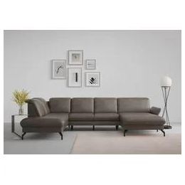 Sit & More Wohnlandschaft SIT & MORE "Fashion U-Form", braun, B:338cm H:84cm T:207cm, Sofas, Wohnlandschaft, wahlweise mit Kopfteilverstellung, Vorziehsitz, motorisch, Metallf&uuml;&szlig;e