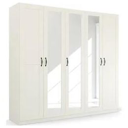 Dreht&uuml;renschrank Rauch "Kleiderschrank Schrank Garderobe Ankleide COTTAGE BY QUADRA SPIN", wei&szlig; (alpinwei&szlig;), B:226cm H:210cm T:54cm, Holzwerkstoff, Schr&auml;nke, Dreht&uuml;renschrank, in skandinavischem Landhausstil, mit Spiegel