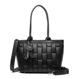 Schultertasche "Luvre", Damen, Gr. B/H/T: 31cm x 24cm x 14cm onesize, schwarz, Lederimitat, Collezione Alessandro, Taschen Schultertasche, mit luxuri&ouml;ser Steppung