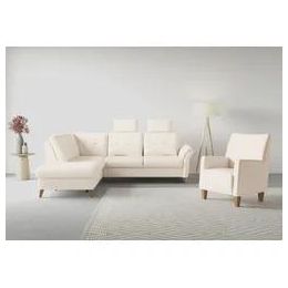 Sit & More Ecksofa SIT & MORE "G&ouml;teborg", beige (creme), B:250cm H:90cm T:226cm, Sofas, Ecksofa, inkl. Sitztiefenverstellung, wahlweise mit Bettfunktion & Bettkasten