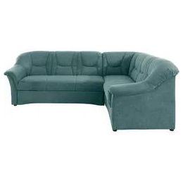 Ecksofa DOMO collection "Sarafina zeitlos&bequem, optional mit Federkern, Breite 240cm, L-Form", blau (petrol), B:240cm H:83cm T:190cm, Microfaser PRIMABELLE (100% Polyester) / Struktur (90% Polyester; 10% Polyacryl);Luxus-Microfaser (92% Polyester, 8% Nylon);Microfaser PRIMABELLE (100% Polyester), Sofas, Ecksofa, wahlweise mit Bettfunktion