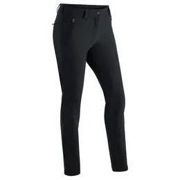 Funktionshose Maier Sports "Helga slim", Damen, Gr. 26, Kurzgr&ouml;&szlig;en, schwarz, 90% Polyester, 10% Elasthan, Hosen Funktionshose, warme Damen Outdoorhose, robuste Wanderhose, Slim Fit