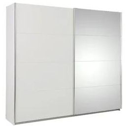 Schwebet&uuml;renschrank Rauch "Kleiderschrank Schrank Ankleide Garderobe Schlafzimmerschrank MOITA", wei&szlig;, B:271cm H:210cm T:62cm, Holzwerkstoff, Schr&auml;nke, Schwebet&uuml;renschrank, mit Spiegel und Metallgriffleisten in Alu MADE IN GERMANY