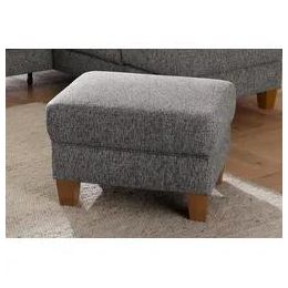Hocker Home Affaire "Texel", grau, B:79cm H:46cm T:66cm, Struktur fein ( 100% Polyester);Luxus-Microfaser (100% Polyester);Struktur ( 100% Polyester), Hocker, Polsterhocker, mit Federkern und Kontrastnaht, F&uuml;&szlig;e Buche eichefarben