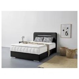 Boxbett COTTA "Lighstar", schwarz, B:146cm L:207cm, Komplettbetten, Boxspringbett, inklusive LED-Beleuchtung, Topper, Bettkasten und Zierkissen