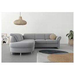 Sit & More Ecksofa SIT & MORE "Apulia L-Form", grau (hellgrau), B:250cm H:78cm T:212cm, Webstoff (100% Polyester);Struktur weich (90% Polyester, 10% Polyamid);Luxus-Micofaser Euphoria (100% Polyester);Samtoptik (100% Polyester), Sofas, Ecksofa, wahlweise Bettfunktion, Bettkasten und Kopf- und Armteilverstellung