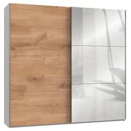 Schwebet&uuml;renschrank wimex "Level by fresh to go", wei&szlig; (wei&szlig;, plankeneichefarben), B:250cm H:236cm T:65cm, Schr&auml;nke, Schwebet&uuml;renschrank