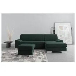 Ecksofa DOMO collection "Anzio L-Form, whlw. Bettfunktion, Federkern, hochwertig, Breite 271 cm", gr&uuml;n, B:271cm H:85cm T:160cm, Sofas, Ecksofa, Ohne Bettfunktion, Recamiere rechts, Samtoptik, gr&uuml;n
