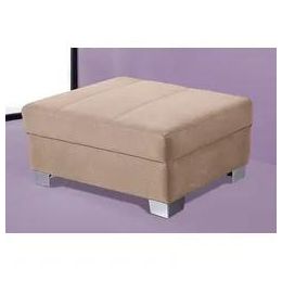 Hocker Home Affaire "Anzio", beige (natur), B:85cm H:40cm T:61cm, Primabelle-Microfaser aus 100% Polyester;NaturLEDER, das handschuhweiche Rindsleder in Sitz und R&uuml;cken (Korpus in farblich passendem SOFTLUX-Kunstleder);Struktur-Bezug aus 90% Polyester und 10% Polyacryl;SOFTLUX-Kunstleder, Hocker, Polsterhocker, passend zur Serie "Anzio"