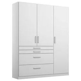 Dreht&uuml;renschrank Rauch "Kleiderschrank Schrank Garderobe Garderobenschrank Topseller HOMBURG", wei&szlig; (alpinwei&szlig;, hochglanz wei&szlig;), B:136cm H:197cm T:54cm, Holzwerkstoff, Schr&auml;nke, Dreht&uuml;renschrank, mit viel Stauraum, oberer Schubkasten mit Einteilung MADE IN GERMANY