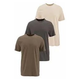 MAN'S WORLD T-Shirt MAN'S WORLD "neue Farben", Herren, Gr. 48/50 (M), gr&uuml;n (olivgr&uuml;n, dunkeloliv, beige), Single Jersey, Obermaterial: 100% Baumwolle, unifarben, Basic, normal, Rundhals, normaler Saum, Shirts T-Shirt, Kurzarm, unifarben, Rundhals, aus Baumwolle, Topseller
