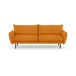 3-Sitzer OTTO HOME "Stine", gold (goldfarben), B:226cm H:86cm T:86cm, Struktur (100% Polyester);Struktur weich (85% Polyester/15% Nylon);Samtoptik (100% Polyester), Sofas, Besonderes Design durch Kissenoptik und Keder, by Morten Georgsen