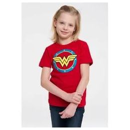 T-Shirt logoshirt "DC - Wonder Woman Logo Circle", M&auml;dchen, Gr. 170/176, rot, 100% Baumwolle, bedruckt, normal, Rundhals, Shirts T-Shirt, mit Wonder Woman-Logo