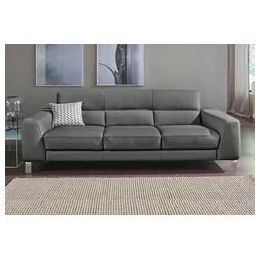 3-Sitzer Calia italia "Simon, toller Sitzkomfort, italienisches Designsofa", grau, B:232cm H:81cm T:94cm, Leder SORRENTO - 100% Leder;Leder BULL - 100% Leder, Sofas, in zwei Lederqualit&auml;ten
