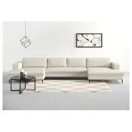 Wohnlandschaft DOMO collection "Modica U-Form aktuelles, kubisches Design mit 2 Recamieren, viel Platz", beige, B:438cm H:83cm T:173cm, Sofas, Wohnlandschaft, XXL, in moderner Optik mit, 2 gro&szlig;z&uuml;gigen Recamieren, auch in Cord