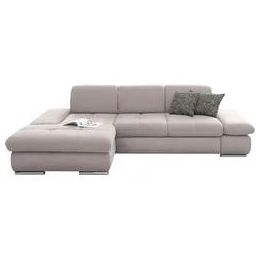 Ecksofa "SO4100 V", grau (elefant), B:284cm H:80cm T:190cm, SET ONE BY Musterring, Sofas, Ecksofa, mit verstellbaren Kopfteilen, wahlweise mit Funktionen, Cord-Bezug