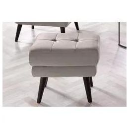 Hocker Home Affaire "Hemmink", grau (hellgrau), B:58cm H:47cm T:44cm, Samtvelours (100% Polyester);Luxus-Microfaser (100% Polyester);Struktur (94% Polyester, 6% Polyacryl), Hocker, Hocker, mit Knopfheftung