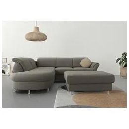 Sit & More Ecksofa SIT & MORE "Apulia L-Form", braun (schlamm), B:250cm H:78cm T:212cm, Webstoff (100% Polyester);Struktur weich (90% Polyester, 10% Polyamid);Luxus-Micofaser Euphoria (100% Polyester);Samtoptik (100% Polyester), Sofas, Ecksofa, wahlweise Bettfunktion, Bettkasten und Kopf- und Armteilverstellung