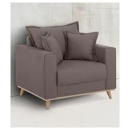 Sessel Home Affaire "Edina", braun, B:95cm H:74cm T:84cm, Webstoff (100% Polyester);Baumwollmix (50% Baumwolle, 50% Polyester);Baumwollmix (50% Baumwolle, 50% Polyester), Sessel, Sessel, auch in Baumwollmix-Bezug, im skandinavischem Stol