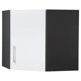 Eckh&auml;ngeschrank KOCHSTATION "KS-Paris", wei&szlig; (wei&szlig;, graphit), B:60cm H:57cm T:60cm, Holzwerkstoff, Schr&auml;nke, Eckh&auml;ngeschrank, Breite 60 cm
