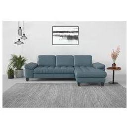 Sit & More Ecksofa SIT & MORE "Westham L-Form", bunt (graublau), B:275cm H:88cm T:172cm, 100% Polyester, Sofas, Ecksofa, Recamiere, mit oder ohne Bettfunktion, Bettkasten, F&uuml;&szlig;e wengefarben