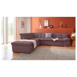 Ecksofa DOMO collection "Lagoa, moderne Sitzheftung, bequem und komfortabel, L-Form", lila (beere), B:271cm H:76cm T:232cm, Sofas, Ecksofa, wahlweise mit Bettfunktion, frei im Raum stellbar, gro&szlig;e Farbvielfalt
