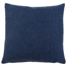 G&ouml;zze Dekokissen G&Ouml;ZZE "Dallas", blau (dunkelblau, unifarben), B:50cm L:50cm, Obermaterial: 100% Polyester, Dekokissen_Sitzkissen_Kissenh&uuml;llen, in vielen Farben