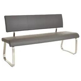 Polsterbank MCA furniture "Arco, TOPSELLER", grau (grau, edelstahl geb&uuml;rstet), B:175cm H:86cm T:59cm, Sitzb&auml;nke, Polsterbank, belastbar bis 280 kg, Kunstleder, in verschiedenen Breiten