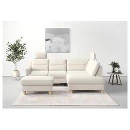 Sit & More Ecksofa SIT & MORE "Far&ouml; L-Form", beige (creme), B:251cm H:90cm T:187cm, Sofas, Ecksofa, inklusive Federkern, wahlweise mit Bettfunktion und Bettkasten