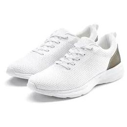 Sneaker Lascana "Turnschuhe", Damen, Gr. 35, wei&szlig;, Obermaterial: 100% Textilmaterial. Decksohle: 100% Textilmaterial. Futter: 100% Textilmaterial. Laufsohle: 100% Synthetik, unifarben, Basic, Schuhe Sneaker, Schn&uuml;rhalbschuh, Halbschuh, Freizeitschuh ultraleicht VEGAN