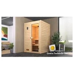 Sauna Weka "Valida", beige (natur), Bio-Ofen, externe Steuerung, 4,5 kW, Saunen, 4,5 kW Bio-Ofen mit digitaler Steuerung