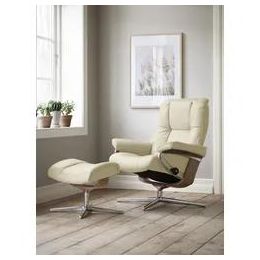 Relaxsessel stressless "Mayfair", beige (vanilla paloma), B:83cm H:102cm T:74cm, Leder PALOMA: PALOMA ist ein durchgef&auml;rbtes Semianilin-M&ouml;belleder mit nat&uuml;rlicher Narbung., Sessel, Relaxsessel, mit Cross Base, Gr&ouml;&szlig;e S, M & L, Holzakzent Eiche