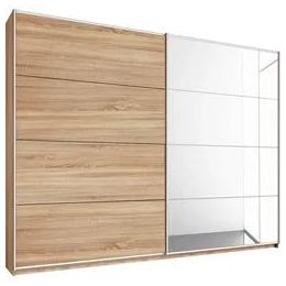 Schwebet&uuml;renschrank Rauch "Kleiderschrank Schrank Garderobe Ankleide Schlafzimmerschrank GANDRA", beige (struktureichefarben hell uni), B:226cm H:210cm T:62cm, Holzwerkstoff, Schr&auml;nke, Schwebet&uuml;renschrank, voll aufgelegte Spiegelelemente, Metall-Griffleisten MADE IN GERMANY