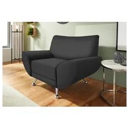 Sessel Home Affaire "Saltare elegant und komfortabel, toller Designfu&szlig;, Breite 112cm", schwarz, B:112cm H:83cm T:82cm, Luxus-Microfaser ALCAZAR (100% Polyester);Feinstruktur (100% Polyester);Kunstleder SOFTLUX, Sessel, Sessel