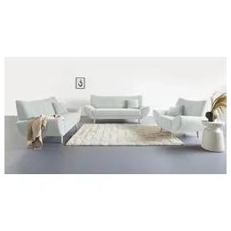 Polstergarnitur Home Affaire "Basta", silber, H:80cm T:82cm, Sitzm&ouml;bel-Sets, Komfortable Wellenunterfederung