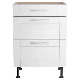 Unterschrank KOCHSTATION "KS-Ahus", wei&szlig; (wei&szlig; matt, wei&szlig;), B:60cm H:87cm T:58,4cm, Schr&auml;nke, Unterschrank, Breite 60 cm