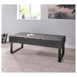 Sitzbank OTTO HOME "Oliver", grau (anthrazit (fantasy 8203), schwarz), B:140cm H:50cm T:62cm, Holzwerkstoff, Massivholz, Polyester, Sitzb&auml;nke, Sitzbank