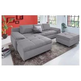 Ecksofa Home Affaire "Labene L-Form", grau, B:270cm H:82cm T:90cm, Struktur fein (95% Polyester, 5% Polyamid);Luxus-Microfaser ALTARA NUBUCK (100% Polyester);Kunstleder SOFTLUX / Struktur (100% Polyester);Struktur (100% Polyester);Flachgewebe (95% Polyester, 5% Polyamid), Sofas, Ecksofa, wahlweise mit Bettfunktion und Bettkasten, auch als XXL-Variante