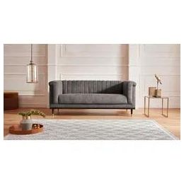 2-Sitzer Home Affaire "Chamby", grau (anthrazit), B:180cm H:71cm T:85cm, Luxus-Microfaser Lederoptik (100% Polyester), Scheuertouren: 40.000, Pilling: 4;Samtoptik (100% Polyester), Scheuertouren >100.000, Pilling: 5, Sofas, mit Holzrahmen unten und Steppung im Lehnenbereich